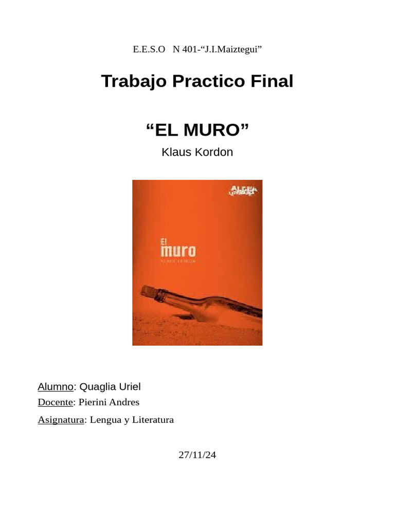 Caratula TP Lengua Final | PDF