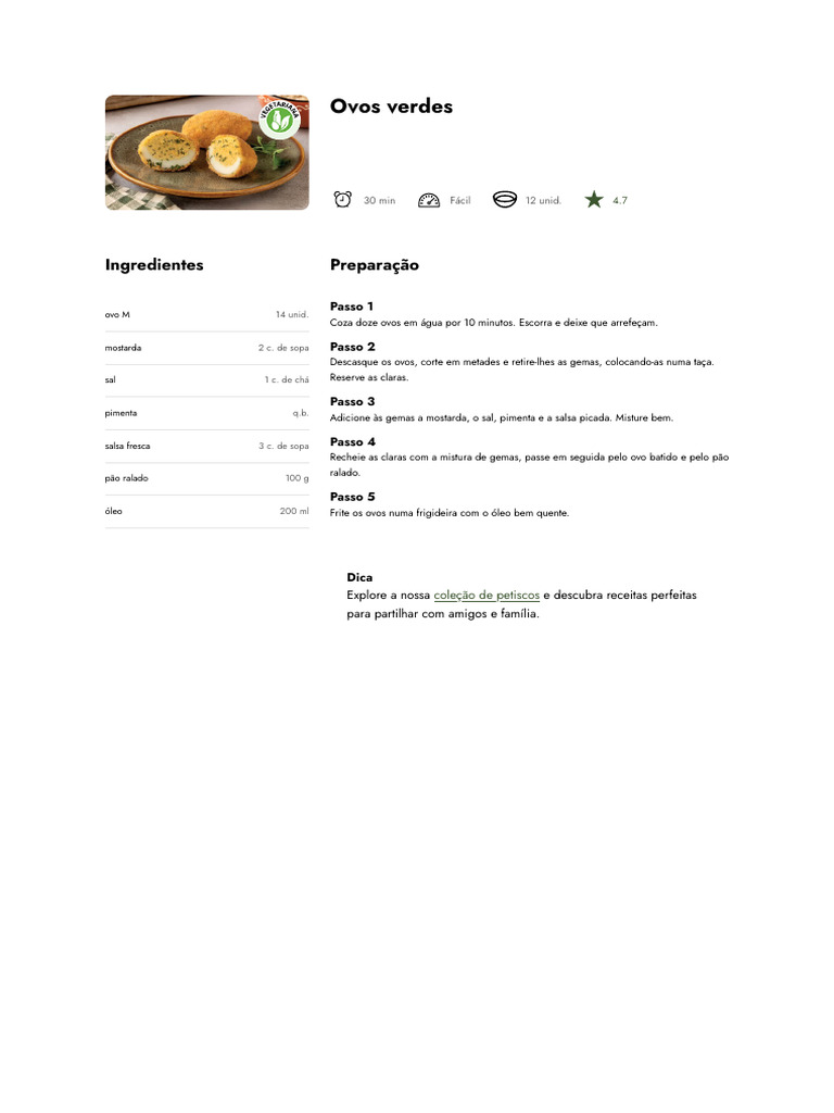 Ovos Verdes - Receitas - Pingo Doce | PDF