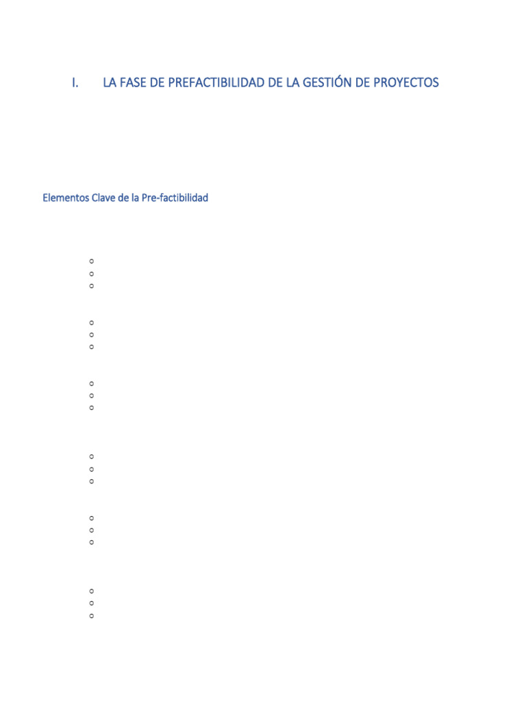 Fase de Prefactibilidad en Proyectos | PDF | Estudio de factibilidad ...