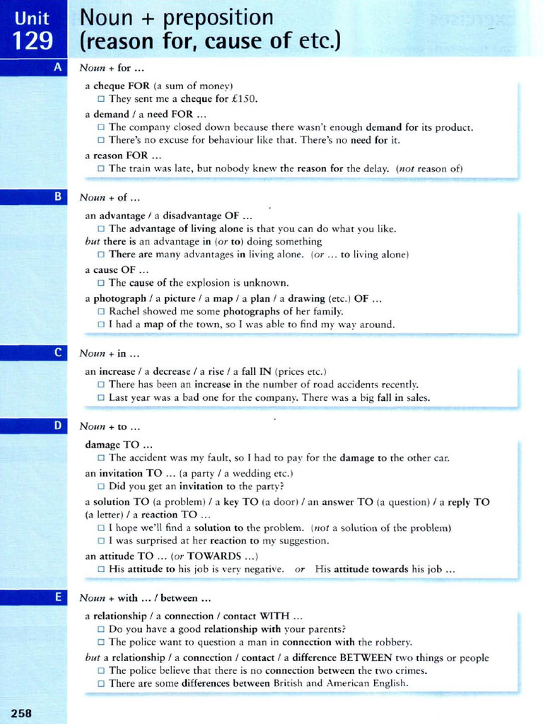 Murphy. Prepositions. Unit 129-136+ Keys | PDF