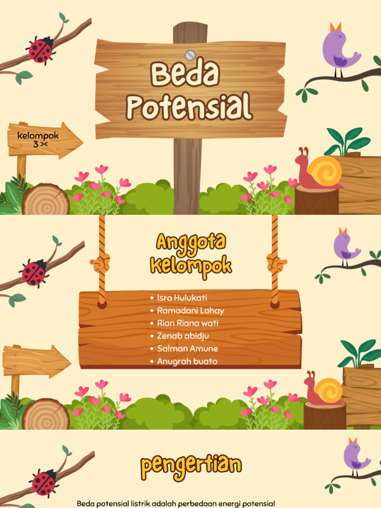 Presentasi Kel 3.beda Potensial Kelas 9c | PDF