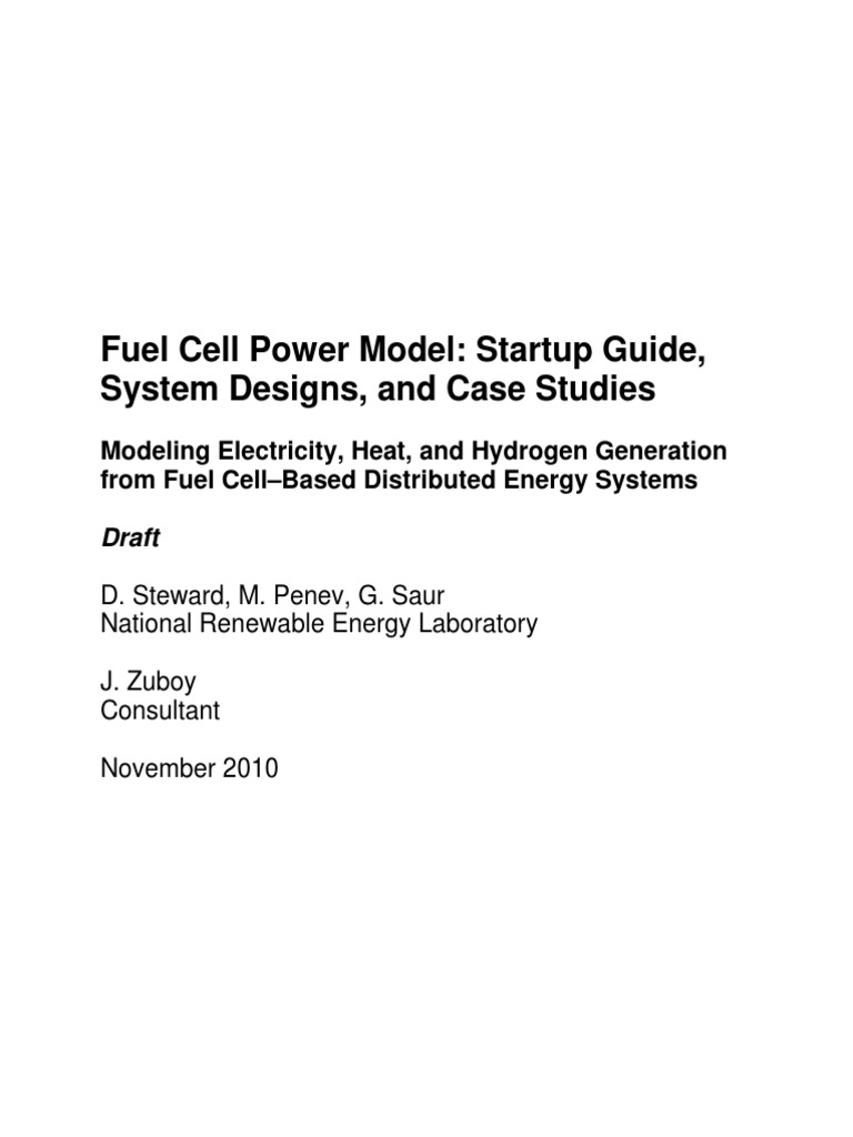 Fuel Cell Power Model User Guide Version1 | PDF | Fuel Cell | Chemistry