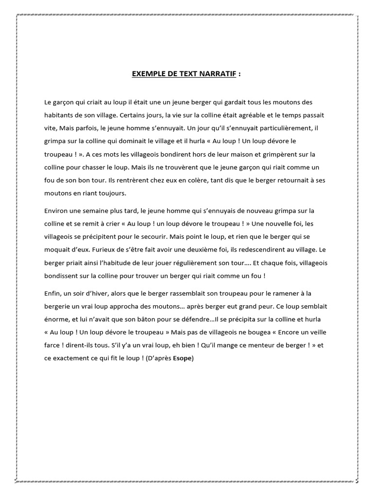 Exemple de texte narratif simple | PDF | Fiction générale