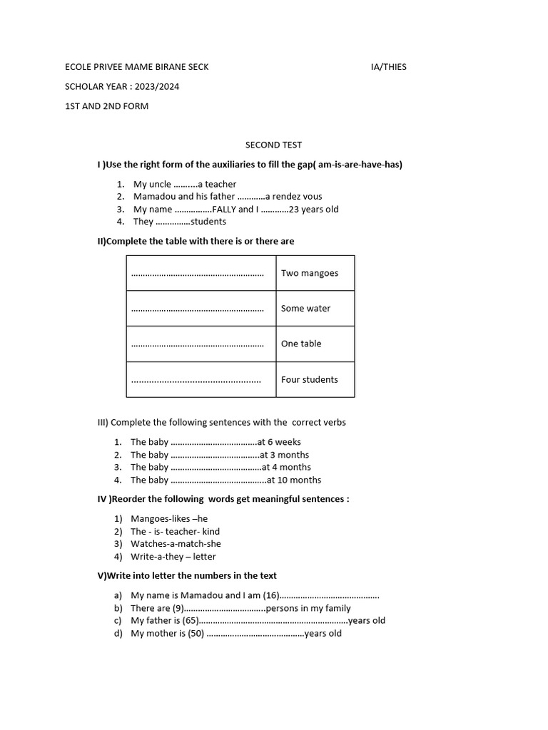Ecole Privee Mame Birane Seck 12 Ia | PDF