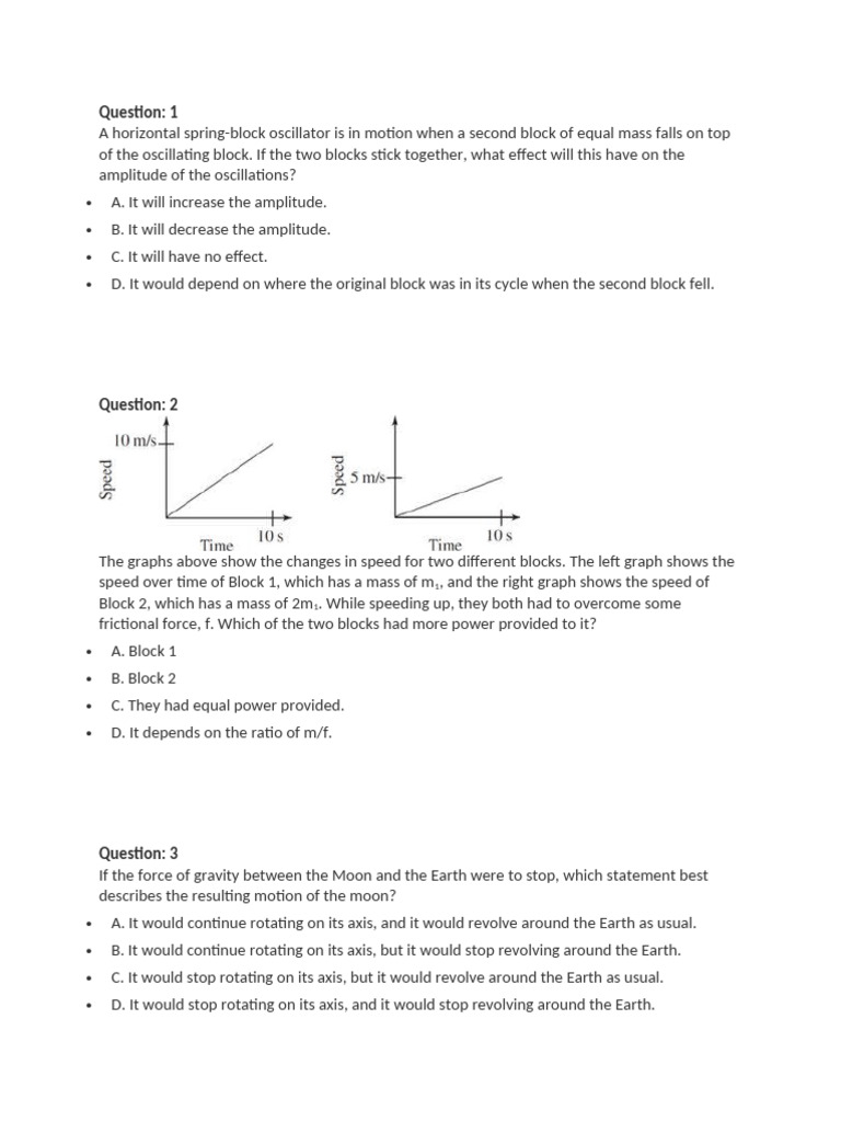 Ap Physics Multiple Choice Practice Test - 3 (2,1) | PDF | Force ...