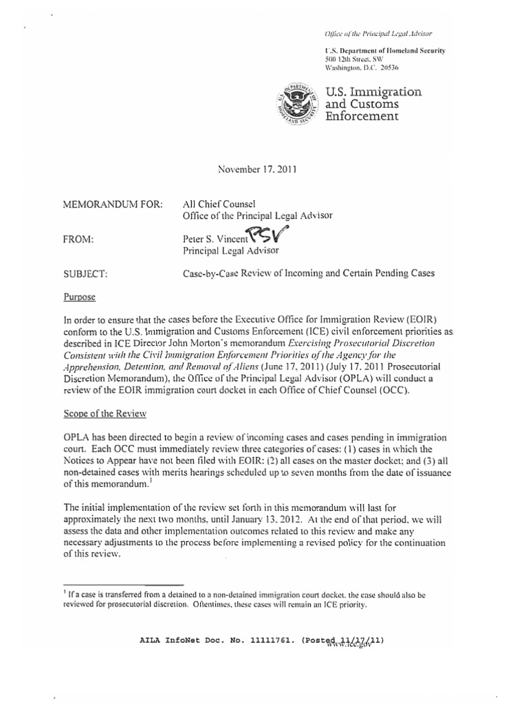 Case Review Process for Immigration Enforcement | PDF | United States ...