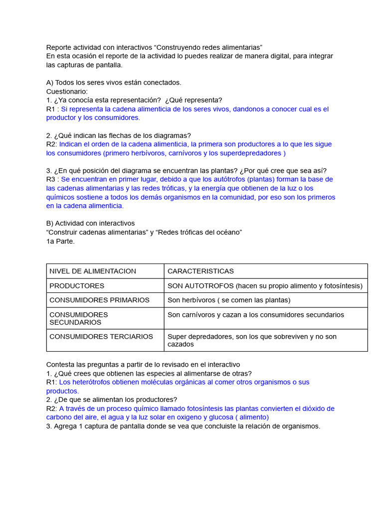 Redes Alimentarias: Cadenas y Biomas | PDF | Red alimentaria | Herbívoro