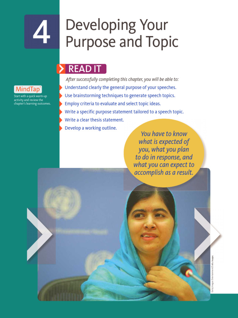 Defining Speech Purpose and Topics | PDF | Public Speaking | Brainstorming