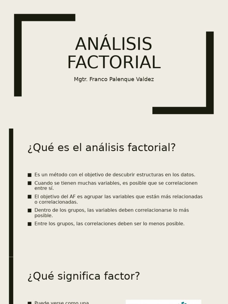 Análisis Factorial | PDF | Valores propios y vectores propios