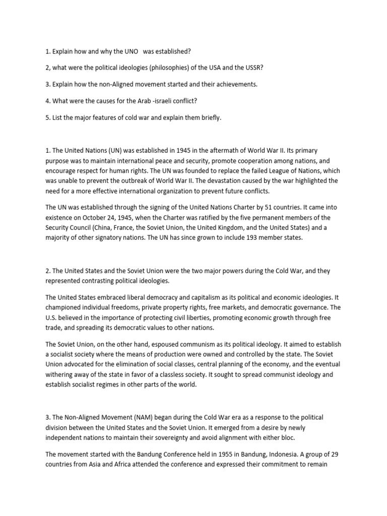 History Assignment | PDF | Cold War | Mandatory Palestine