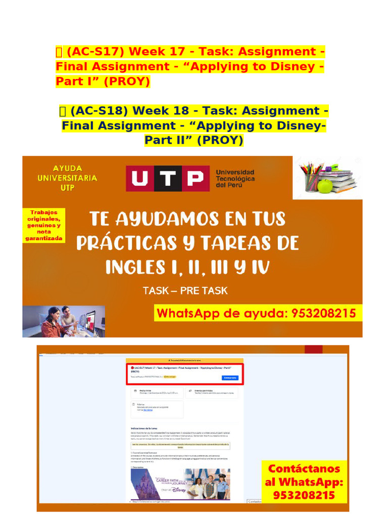 ? (AC-S17) Week 17 - Task Assignment - Final Assignment - "Applying To Disney - Part I" (PROY ...