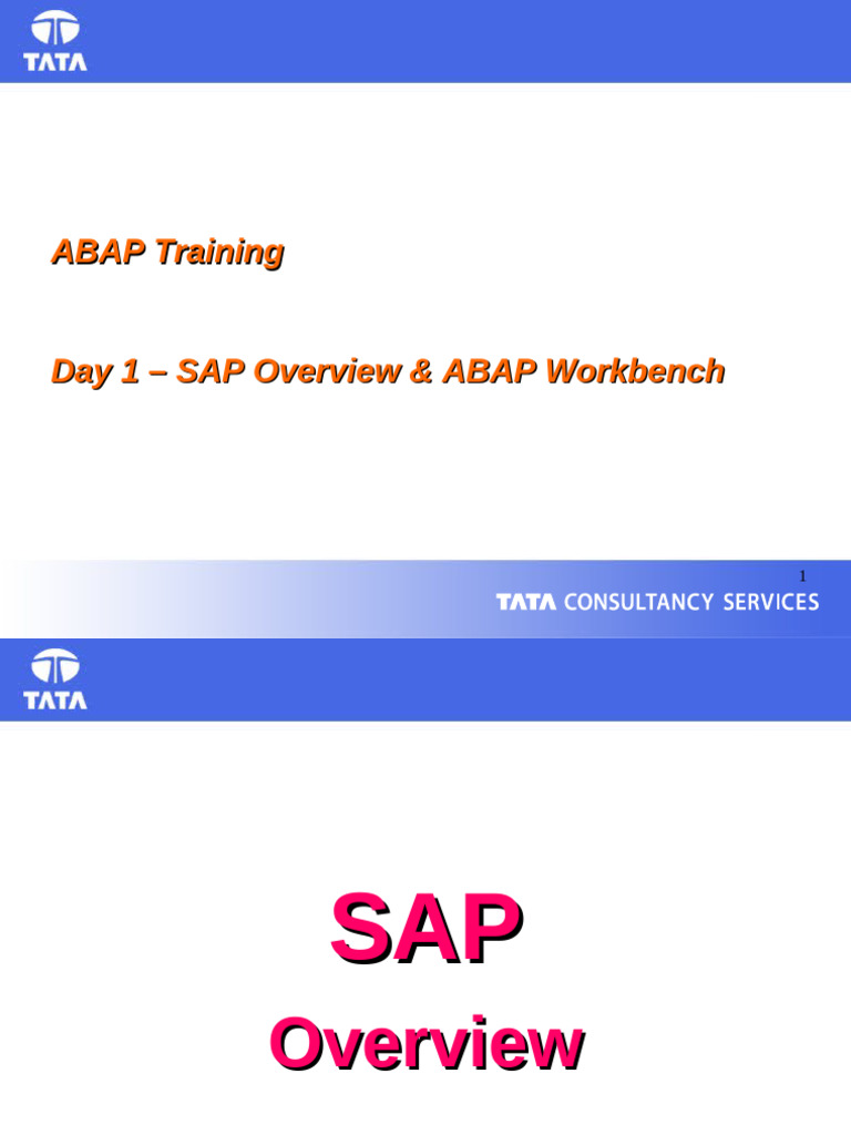 SAP Overview and ABAP Workbench | PDF | Ibm Db2 | Computer Science SAP Overview and ABAP Workbench | PDF | Ibm Db2 | Computer Science