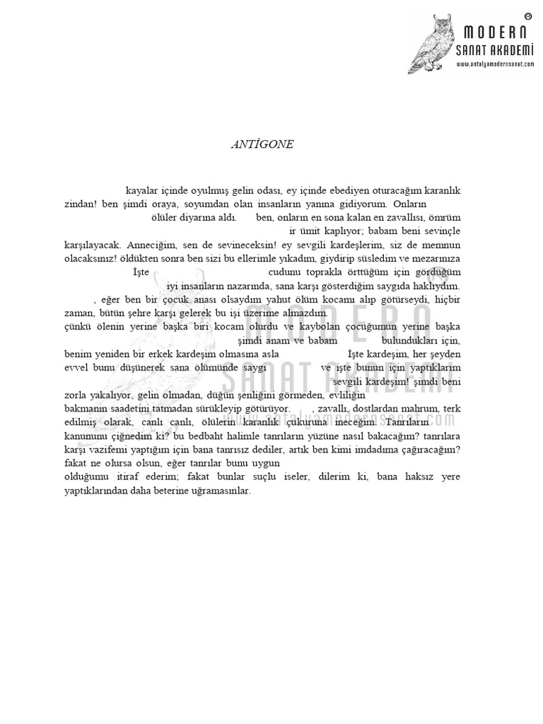 Antigone Sophokles Antigone | PDF