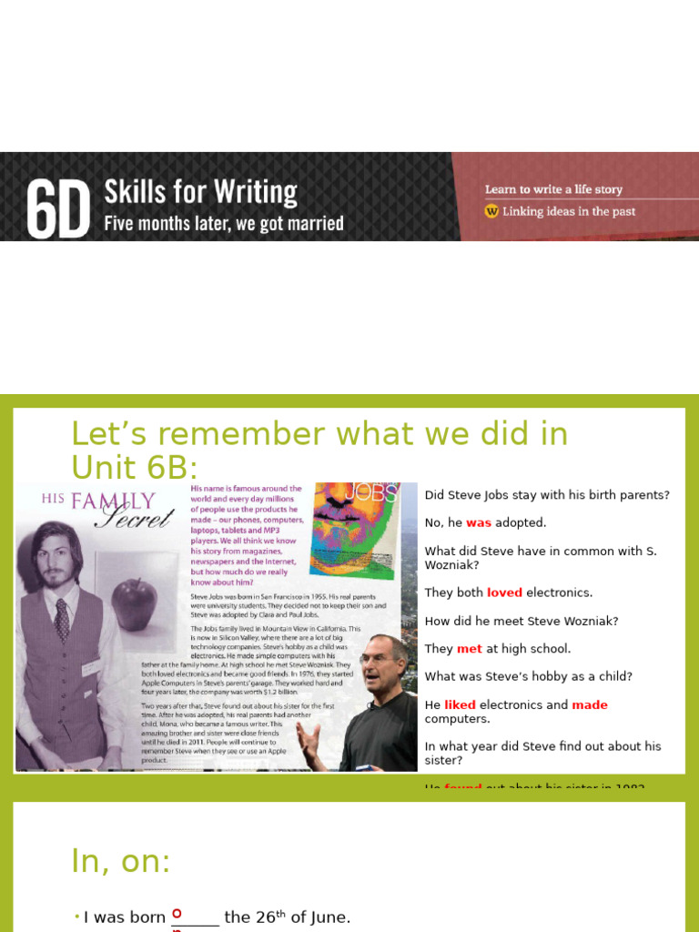 Unit 6D | PDF | Observances