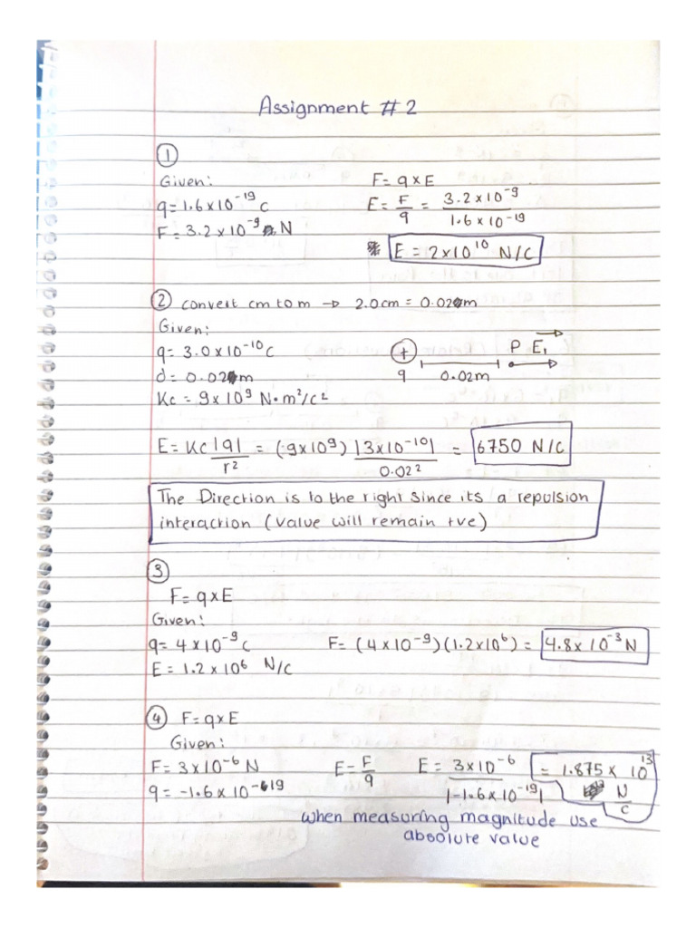 Physics Homework 2 | PDF