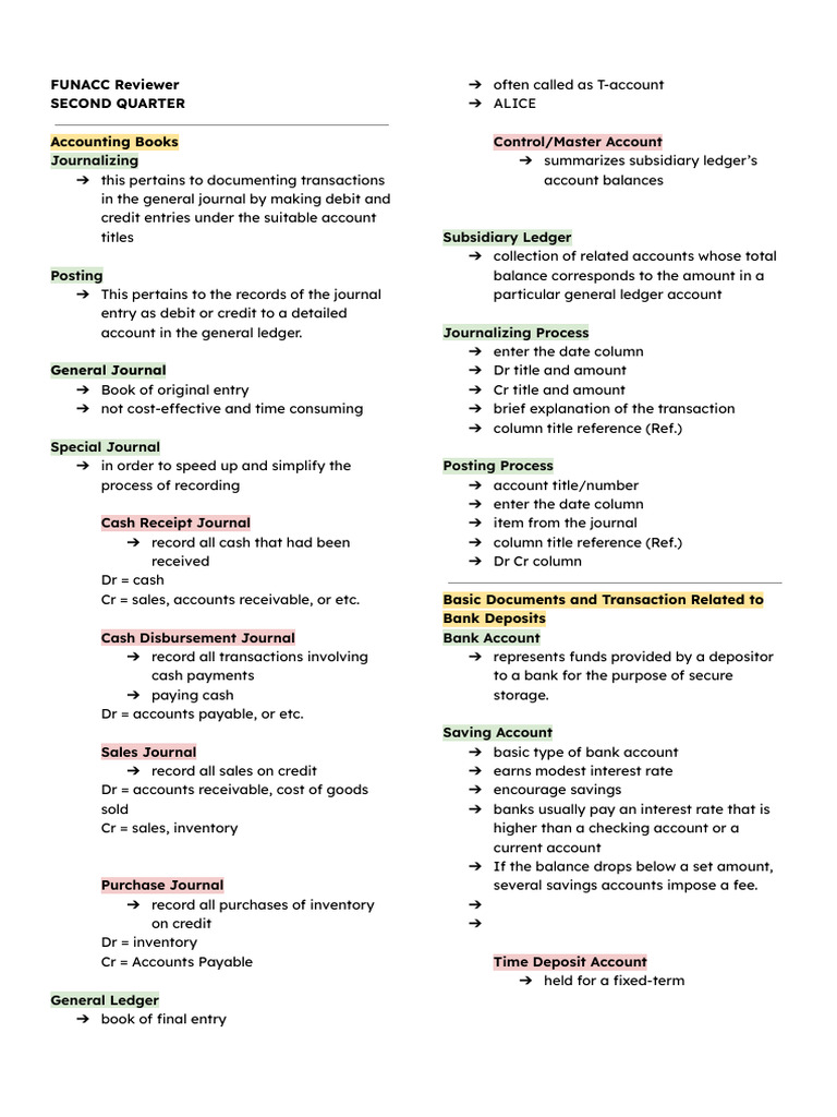 FUNACC Reviewer | PDF | Debits And Credits | Cheque