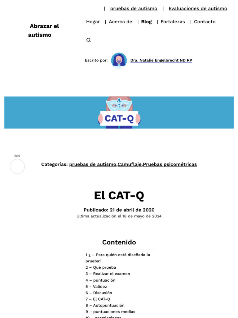 El Cuestionario de Camuflaje de Rasgos Autistas Cat Q - Abrazar El ...
