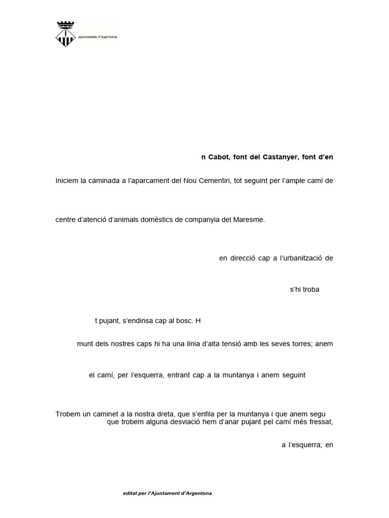 Ruta Pels Vessants de La Riera de Clara | PDF