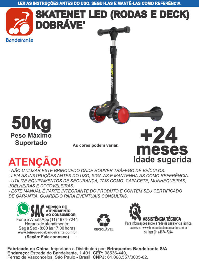 Skatenet Led Rodas e Deck Dobravel | PDF