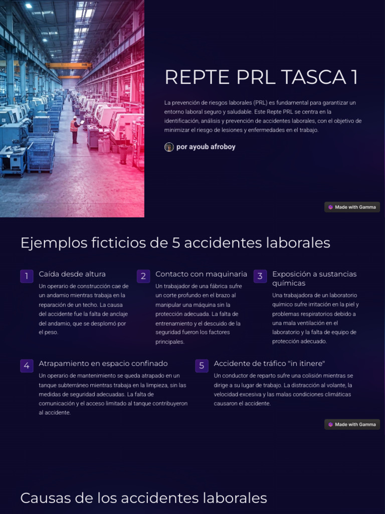 Repte PRL Tasca 1 | PDF | Laboratorios | Seguridad vial