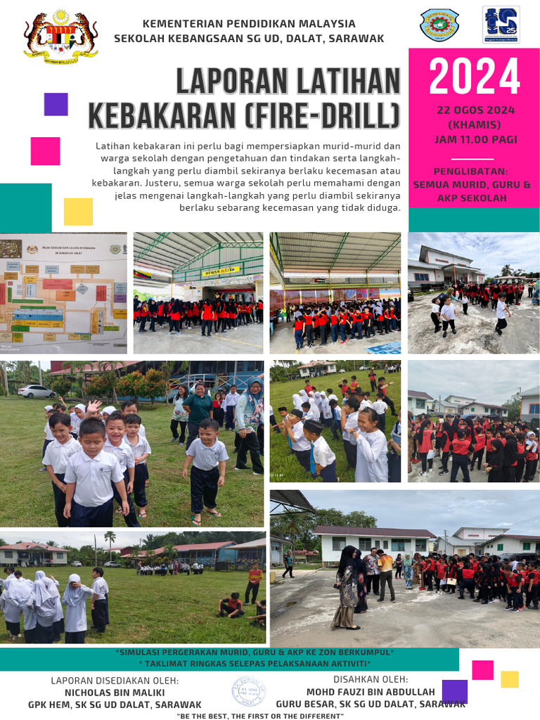 Laporan Fire Drill SK SG Ud Dalat Ogos 2024 | PDF