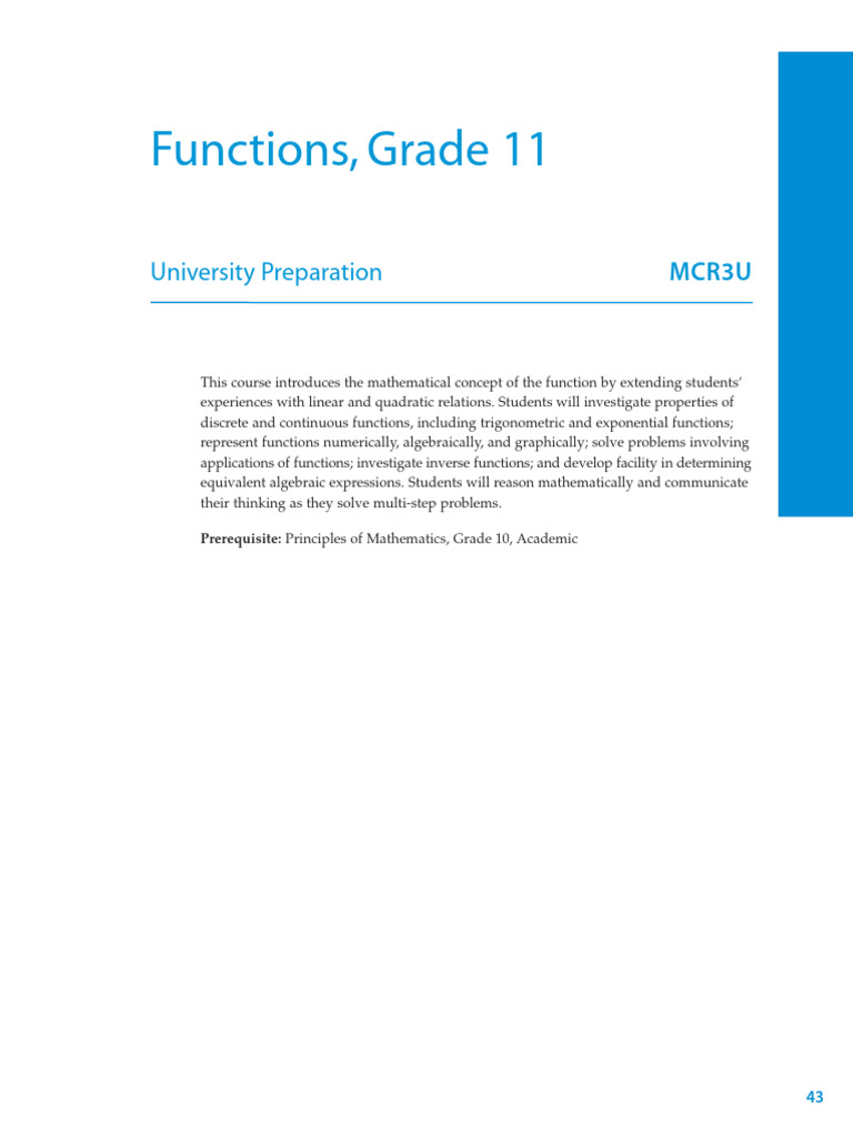 The Ontario Curriculum, - Grades 11 Mathematics - 2007 | PDF | Function ...