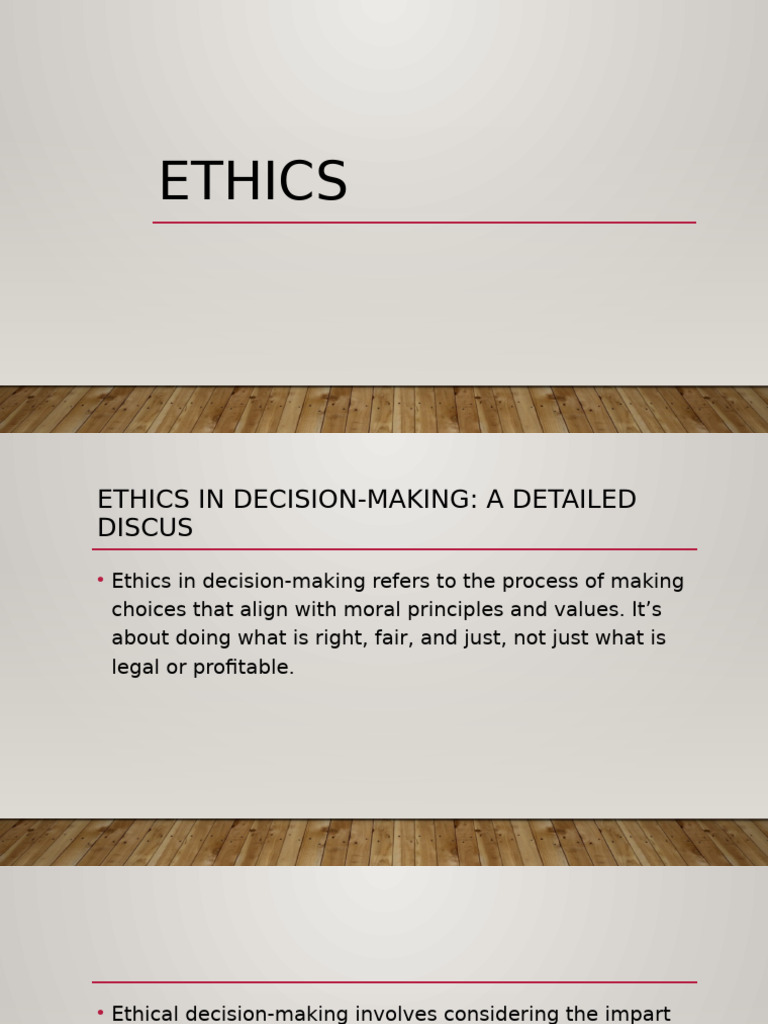ETHICS Lession Decision Making | PDF | Medical Ethics | Decision Making
