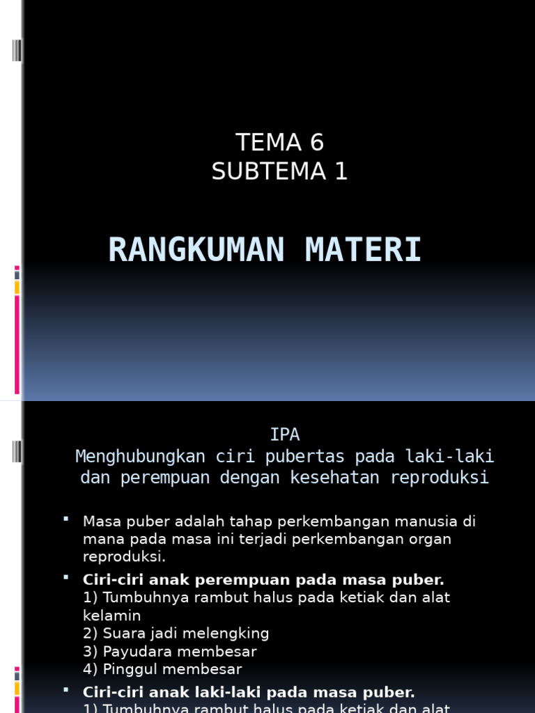 Materi Tema6 ST1 | PDF | Sains & Matematika