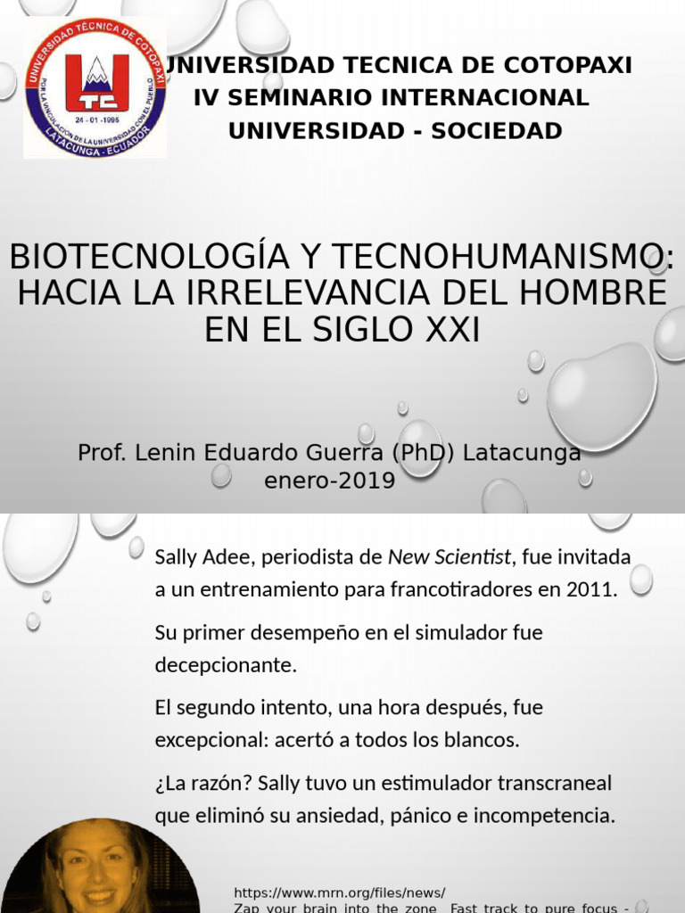 Biotecnología y Tecnohumanismo Lenin Guerra | PDF | Humano | Mente