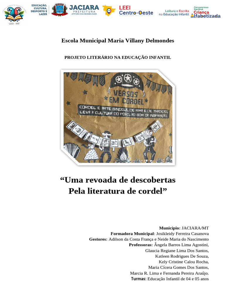 Projeto LEEI ESC. Maria Villany | PDF | Aprendizado | Pensamento