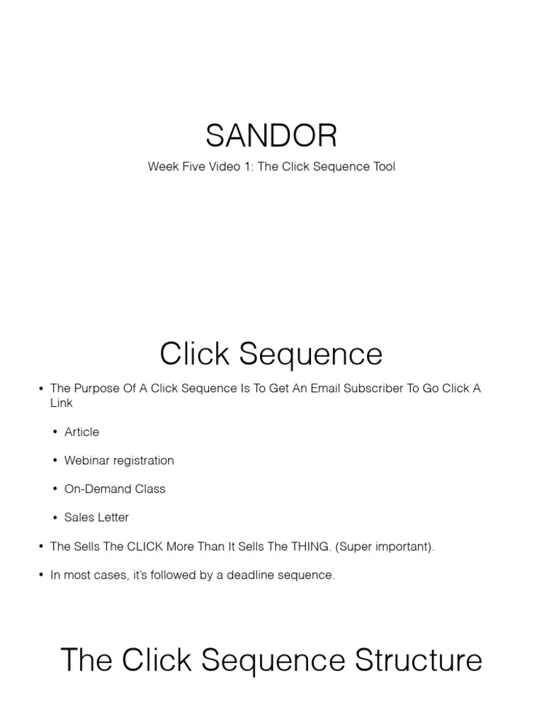 Click Sequence Email Framework and Process Map | PDF