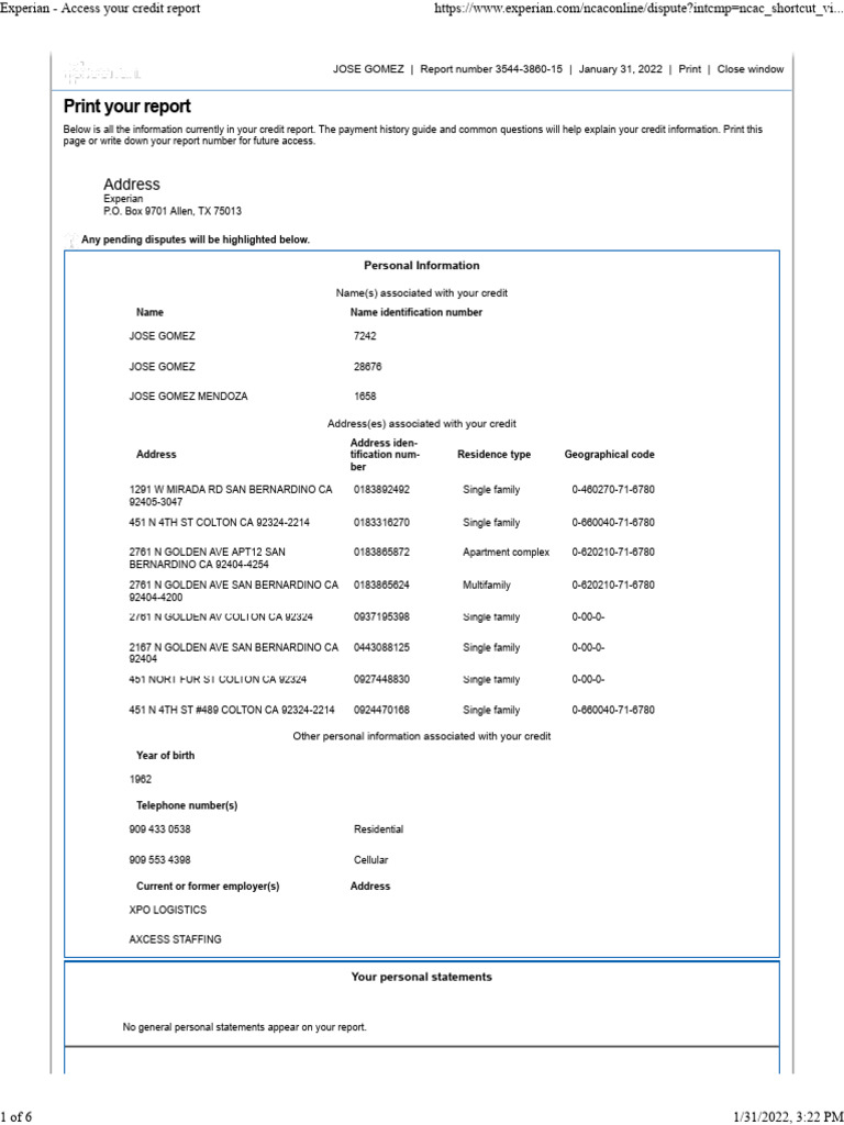 Experian - Access Your Credit Report69 | PDF | Credit Bureau | Credit Score
