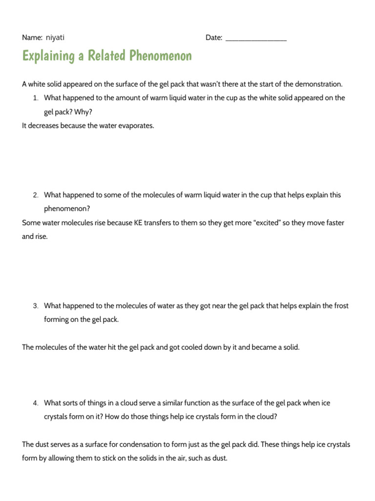 6.3 Lesson 9 Handout Explaining A Related Phenomenon | PDF