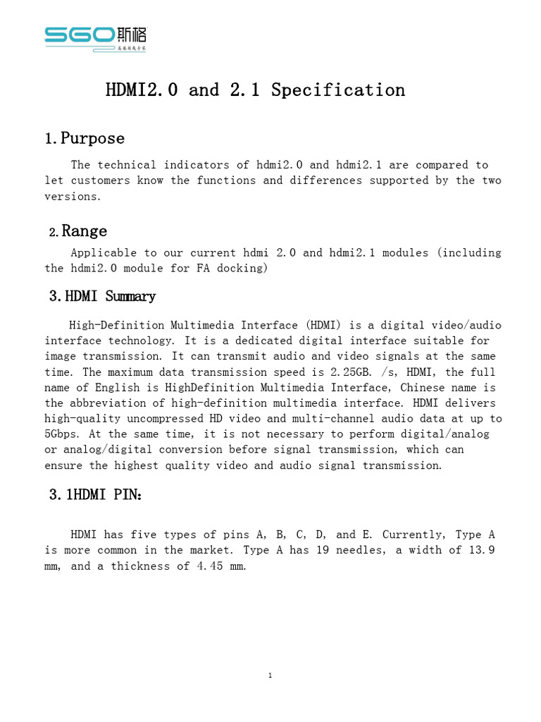 Hdmi Cable Fiber Specification | PDF | Hdmi | Video