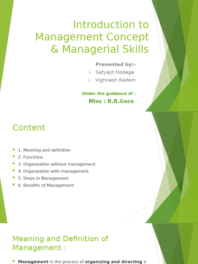 Introduction To Management Concept | PDF