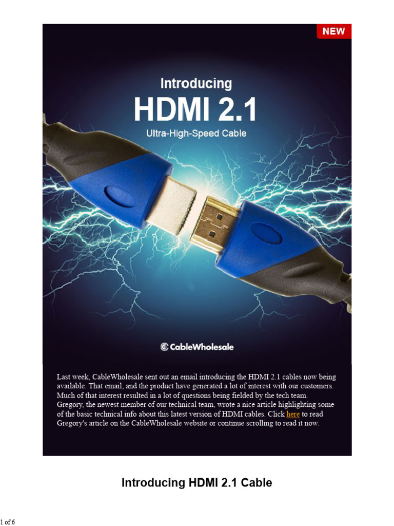 Hdmi Ultra High Speed Technical-Article Cablewholesale | PDF | Hdmi ...