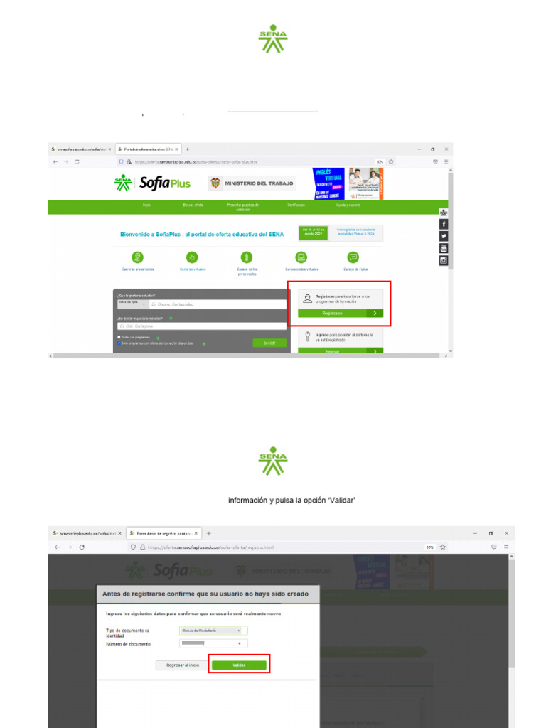 Registro en SENA Sofía Plus 2022 | PDF | Crecimiento personal y profesional