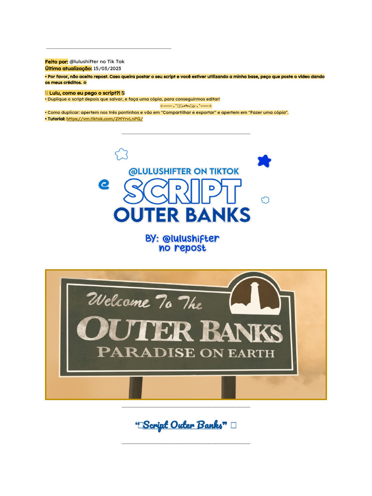 Script Outer Banks ! | PDF | Dinheiro
