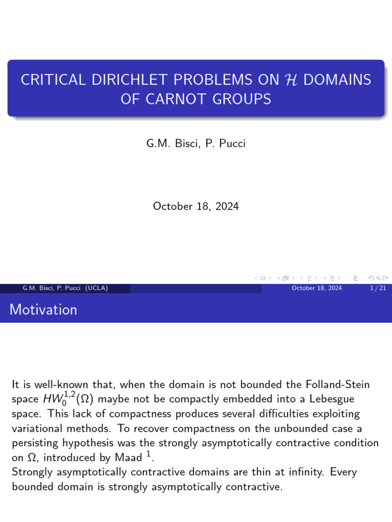 Critical Dirichlet Problem On H Domains Of Carnot Groups Pdf