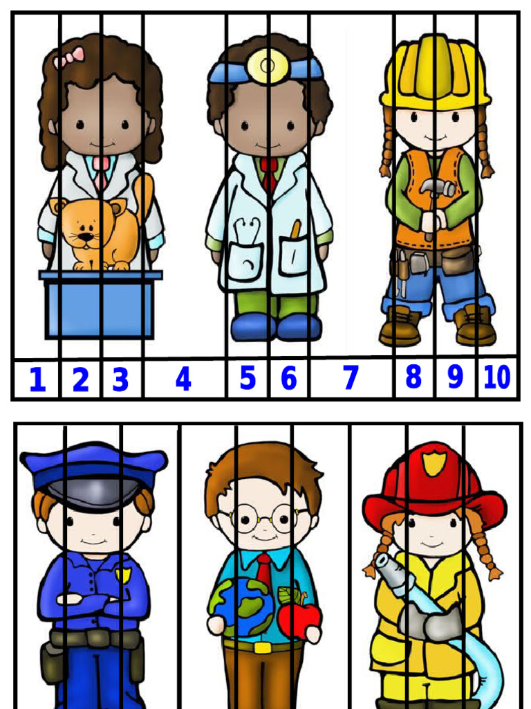 Community Helper Puzzles, Sequencing Numbers | PDF