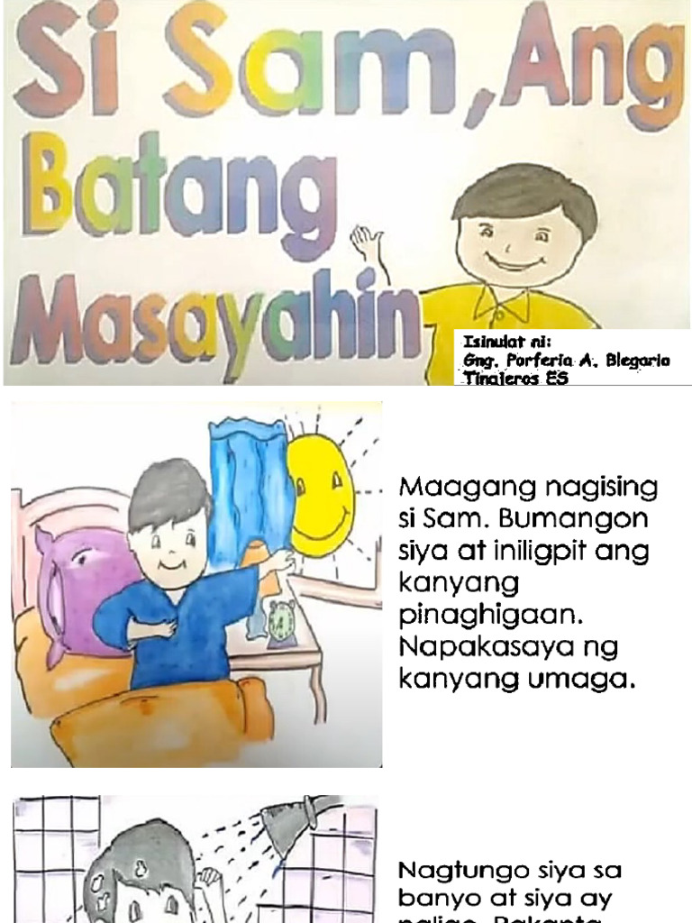 Unang Markahan Week 5 Day 4 Circle Time 1 Story Si Sam Ang Batang Masayahin - Porfelia Blegario ...