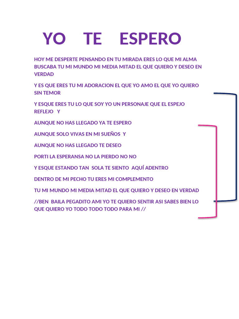 Yo Te Espero Vanessa | PDF