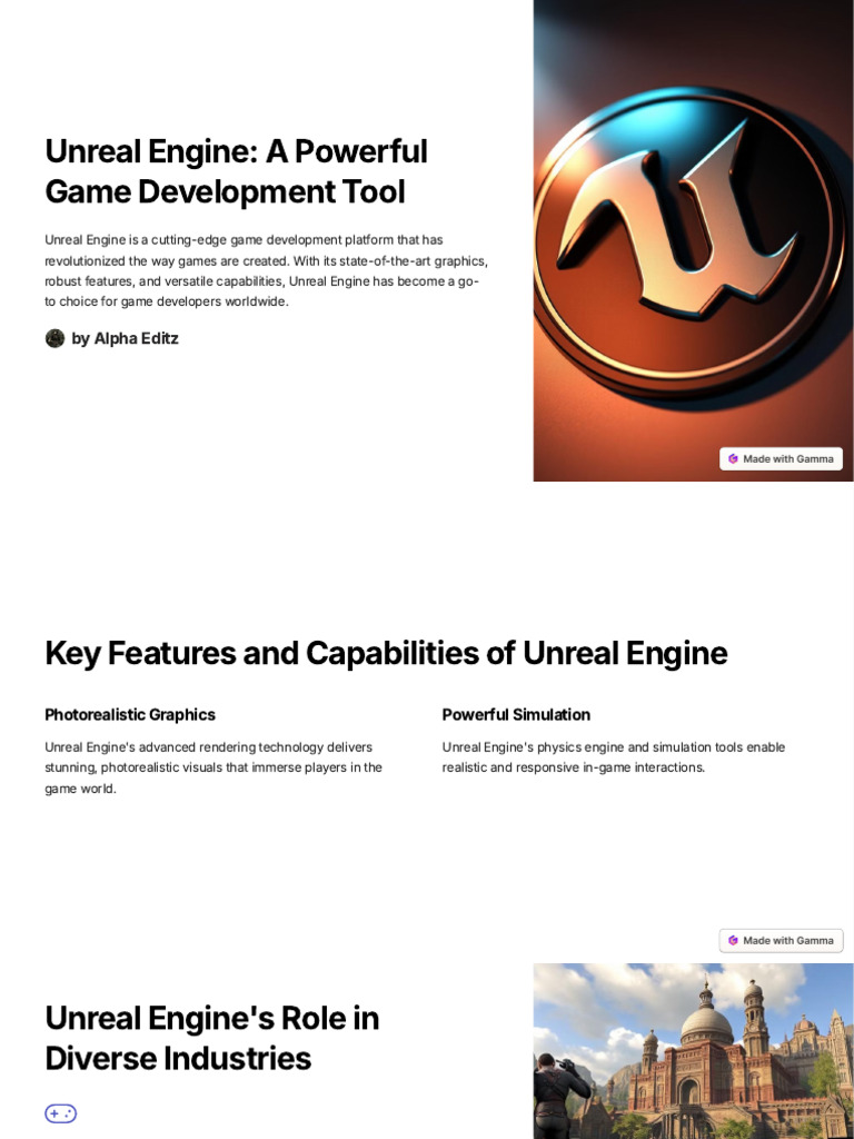 Unreal Engine A Powerful Game Development Tool | PDF | Computers