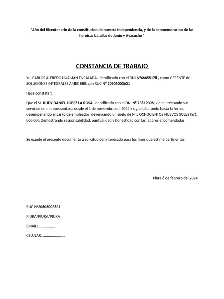 DANIEL - Docx Constancia 2 | PDF
