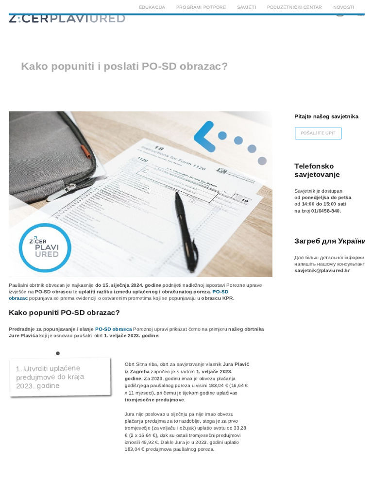 Kako Popuniti I Poslati PO-SD Obrazac - Plavi Ured | PDF