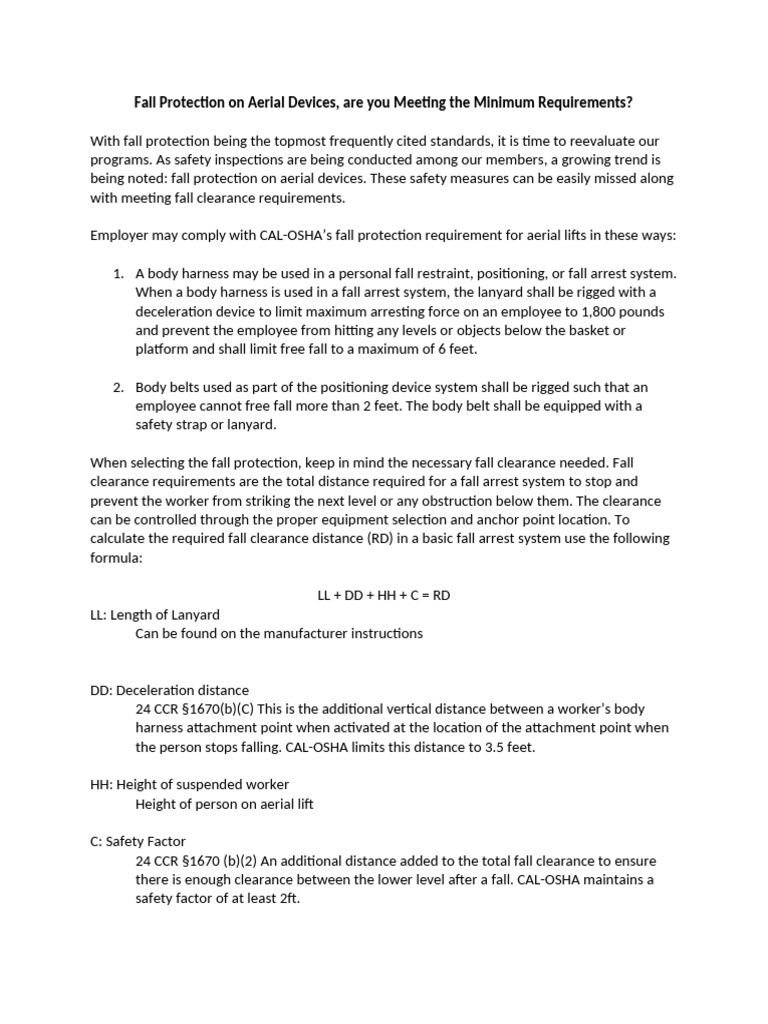 Fall Protection On Aerial Devices WCN | PDF | Safety