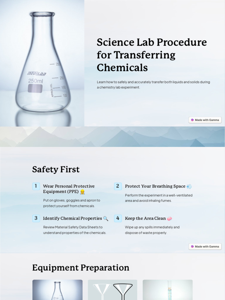 Science Lab Procedure For Transferring Chemicals | PDF | Laboratories ...