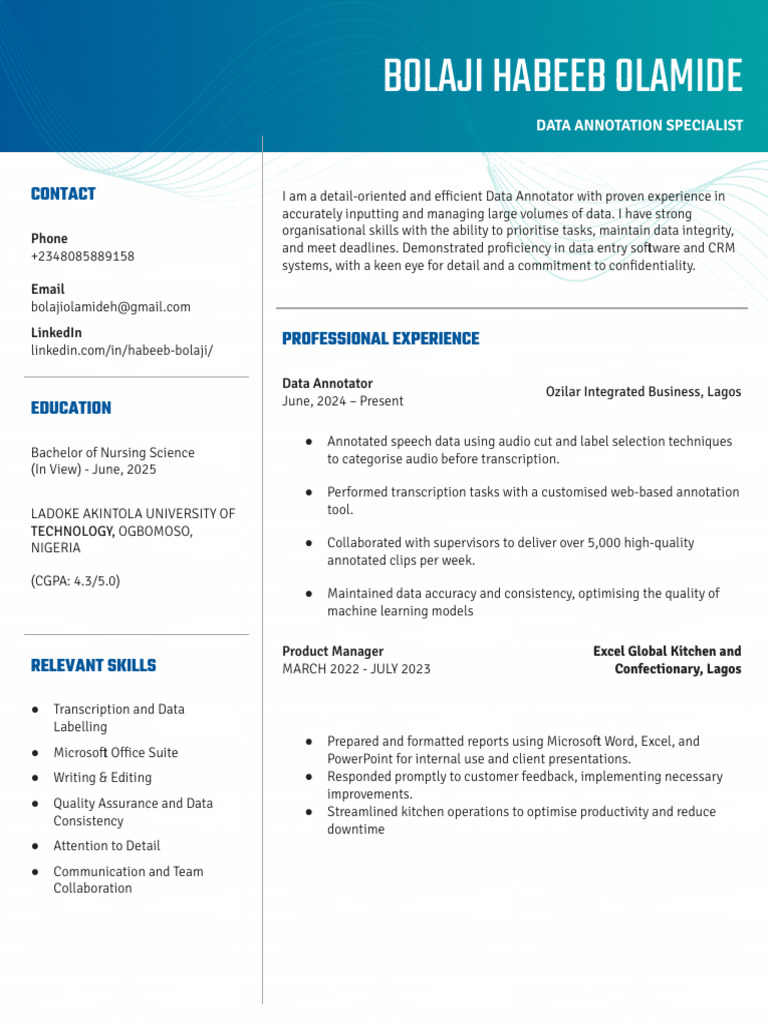 Aesthetic-Modern-Resume-Template-Turquoise | PDF | Annotation ...