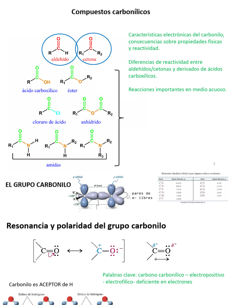 Clases 12 y 13-Carbonilo - 2024 2C | PDF | Cetona | Aldehído