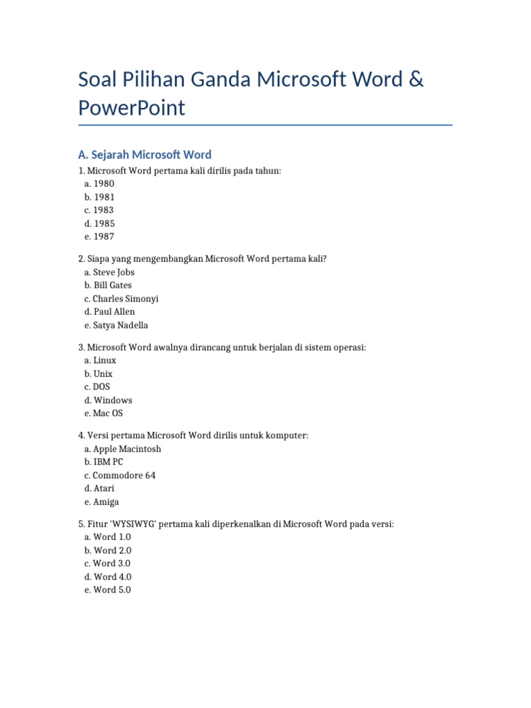 Soal Microsoft Powerpoint Fixed | PDF